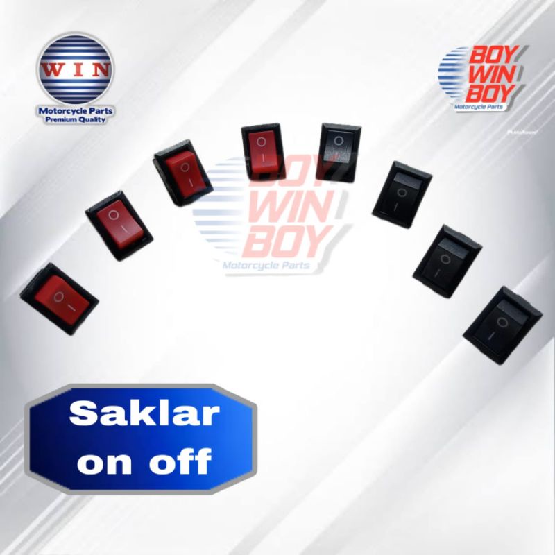 Jual SAKLAR SWITCH HITAM MERAH 2 KAKI 2 PIN ON-OFF | Shopee Indonesia
