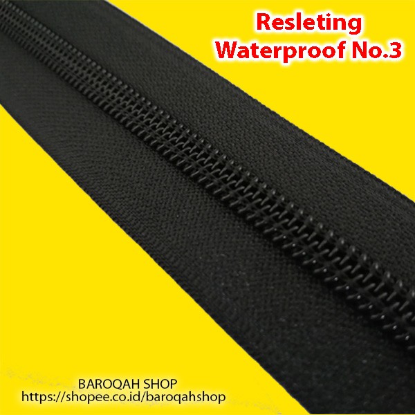 Jual Daun Resleting Anti Air Waterproof / Zipper Coil No.3 Meteran ...