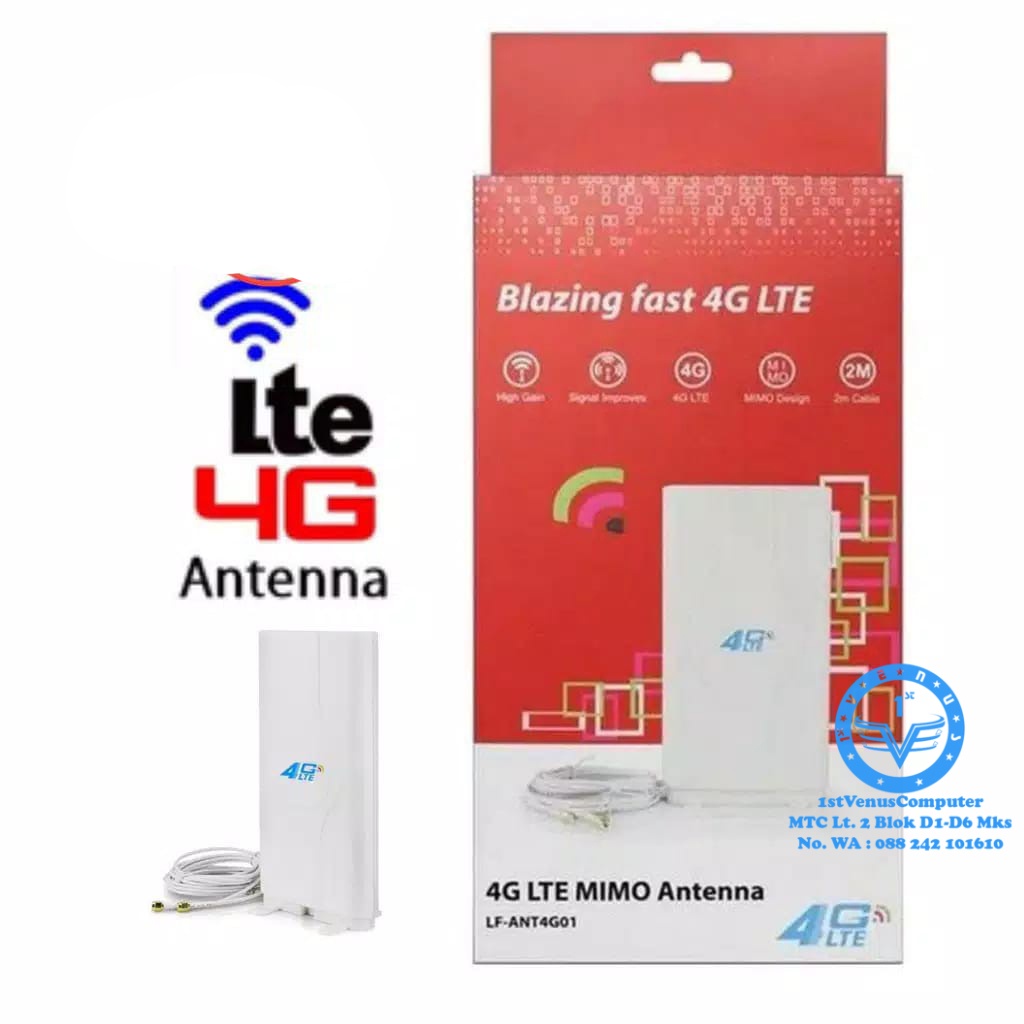 Jual ANTENA MIMO 3G/4G LTE DUAL SMA ANTENNA PENGUAT SIGNAL+KBEL 2M/ANT ...