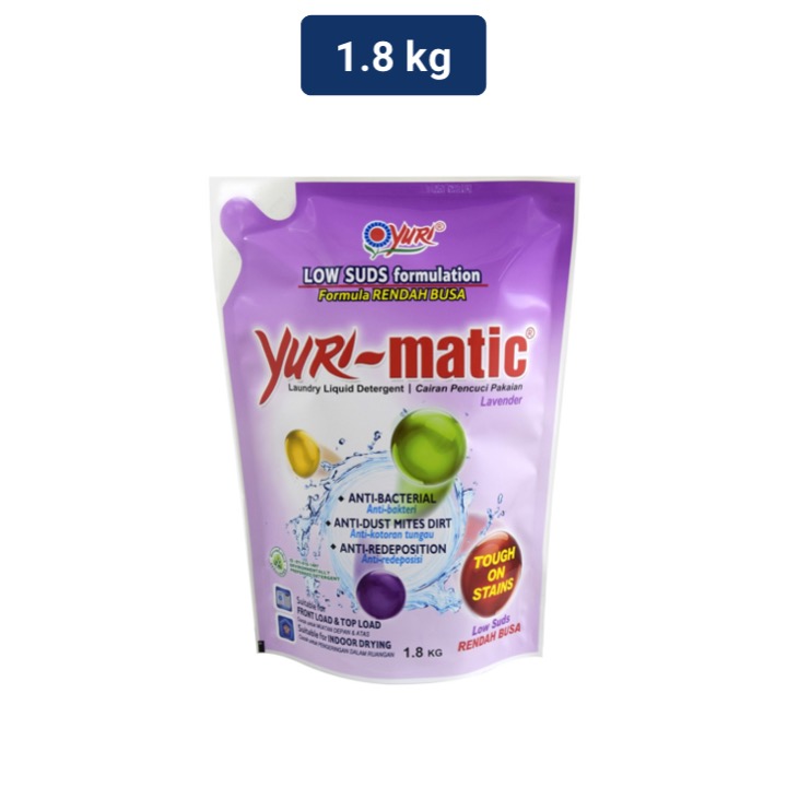 Jual Yuri Matic Laundry Liquid Detergent Lavender 1.8 kg Indonesia ...
