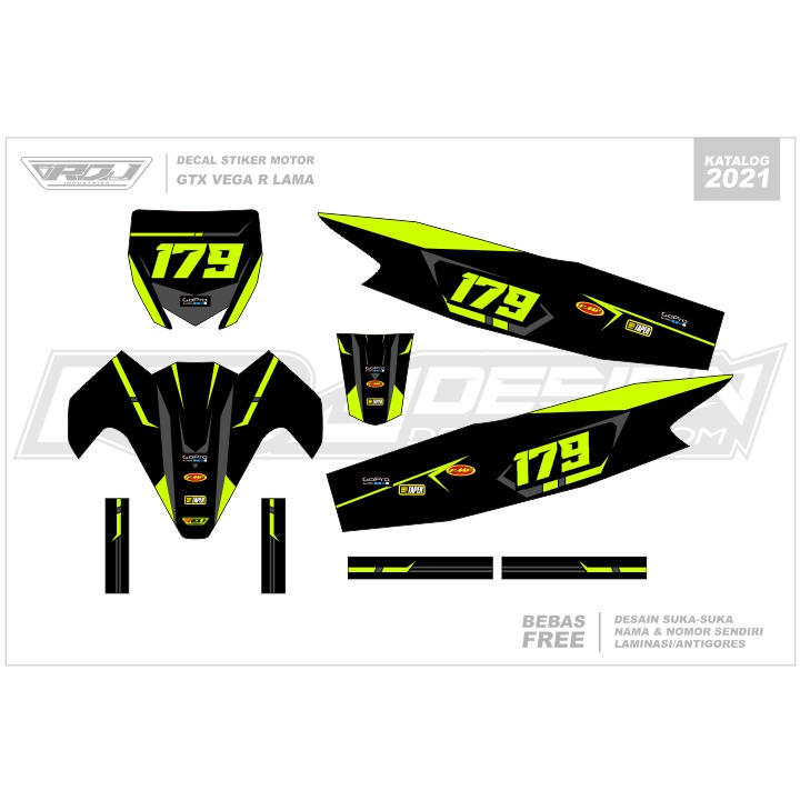 Jual DECAL STIKER GTX F1Z R/VEGA R LAMA (003) DEKAL STICKER HITAM ...