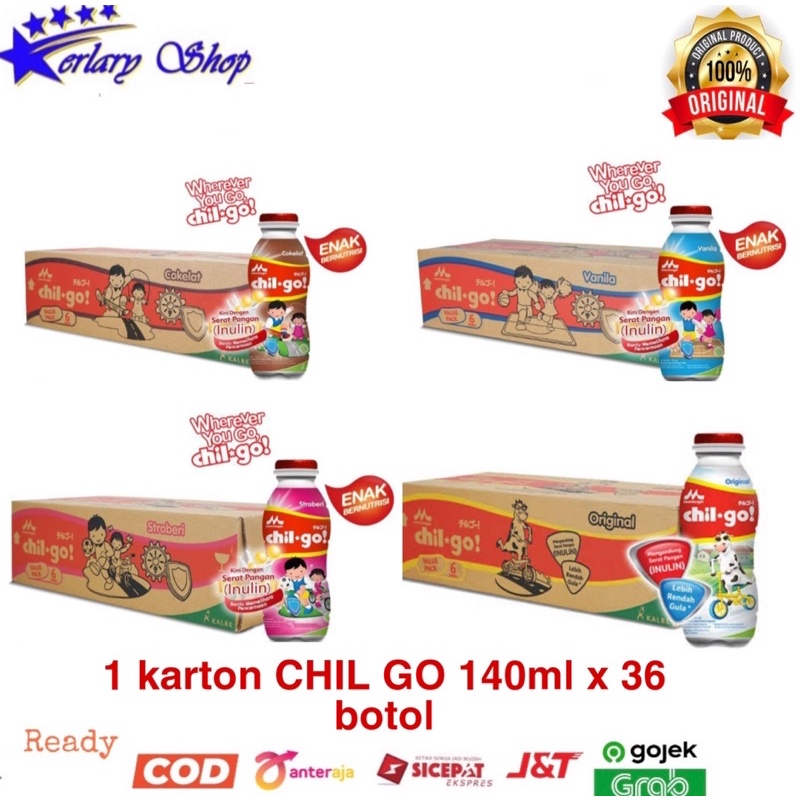 Jual Chil go UHT 1 karton isi 36botol rasa coklat vanila strawberry ...