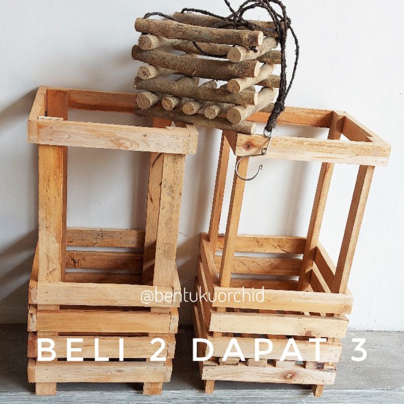 Jual Pot Kayu 25x25x50 cm/Pot Anggrek/ Pot Tanaman Hias | Shopee Indonesia