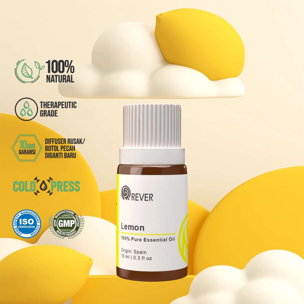 Jual Rever Lemon Essential Oil Aromatherapy Pengharum Ruangan Esential ...