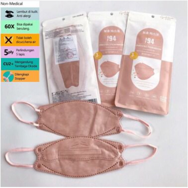 Jual KF94 masker tembaga 4 ply cooper oxide mask dipakai hingga 60hari ...