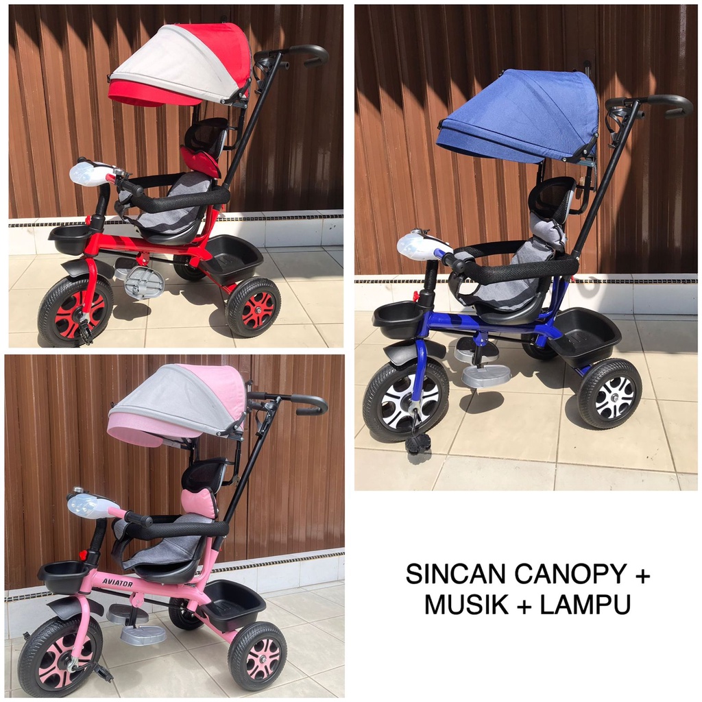 Jual Sepeda Dorong Anak Tiga Roda Tricycle Shincan Kanopi Warna ...