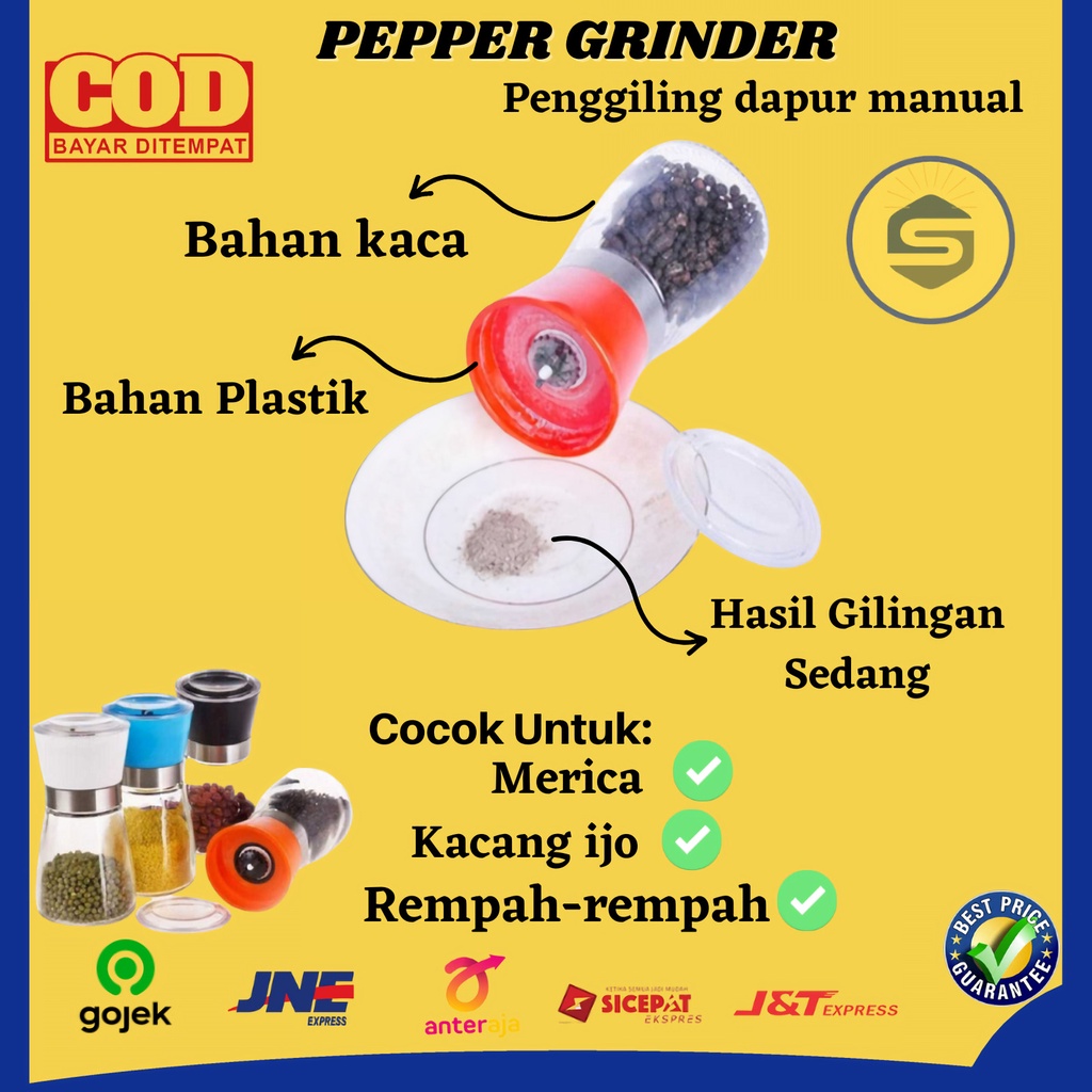 Jual Botol Pepper Mill Grinder Alat Penggiling Giling Penghalus ...