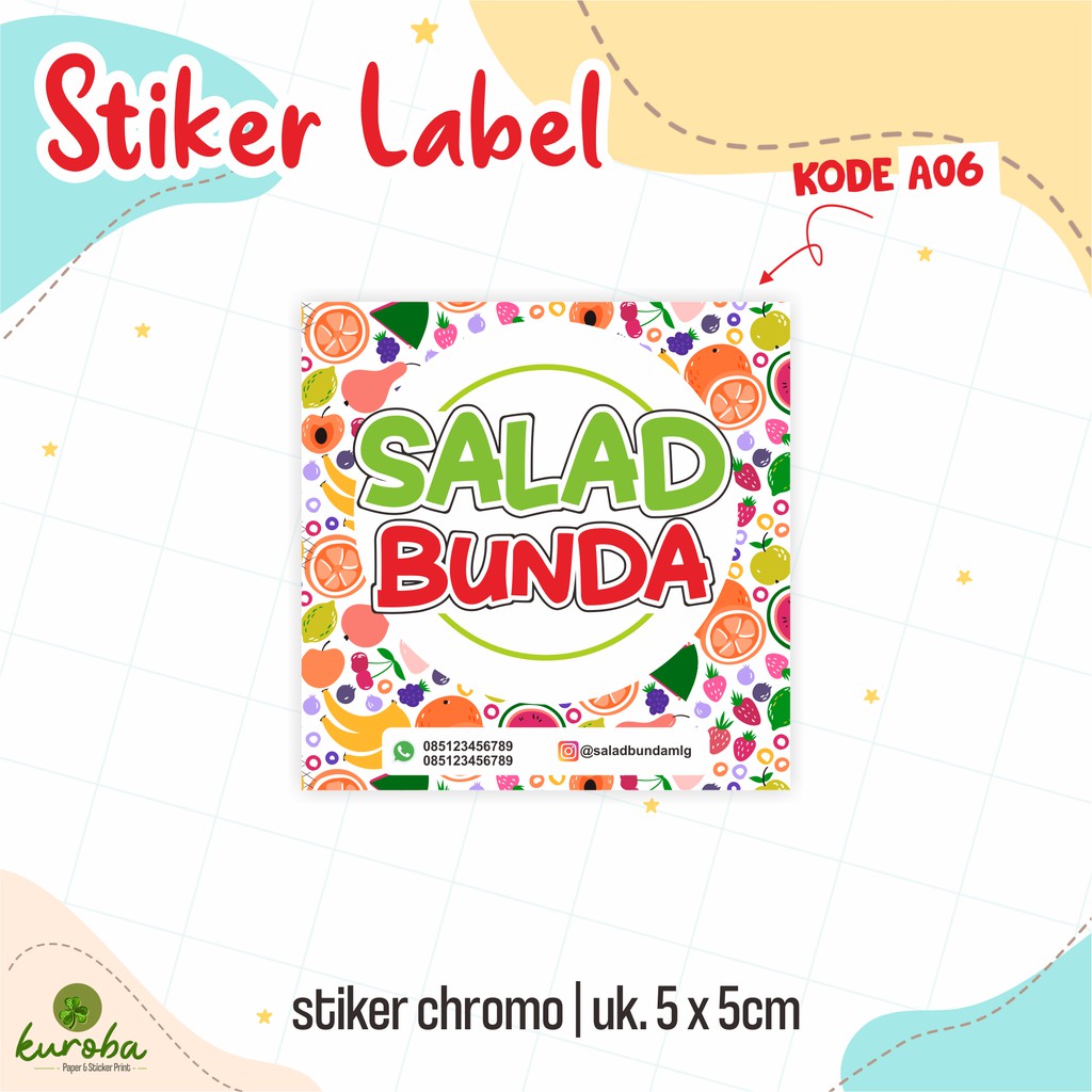 Jual Stiker Label Salad Buah 5x5 cm | Shopee Indonesia