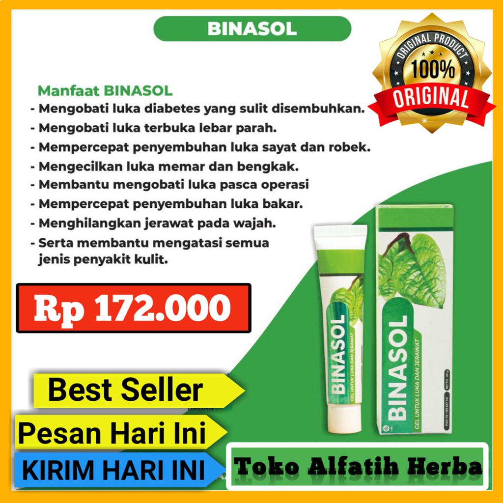 Jual 𝐎𝐫𝐢𝐠𝐢𝐧𝐚𝐥 Binasol Gel Penghilang Jerawat,Obat Luka Bakar Luka Sesar ...