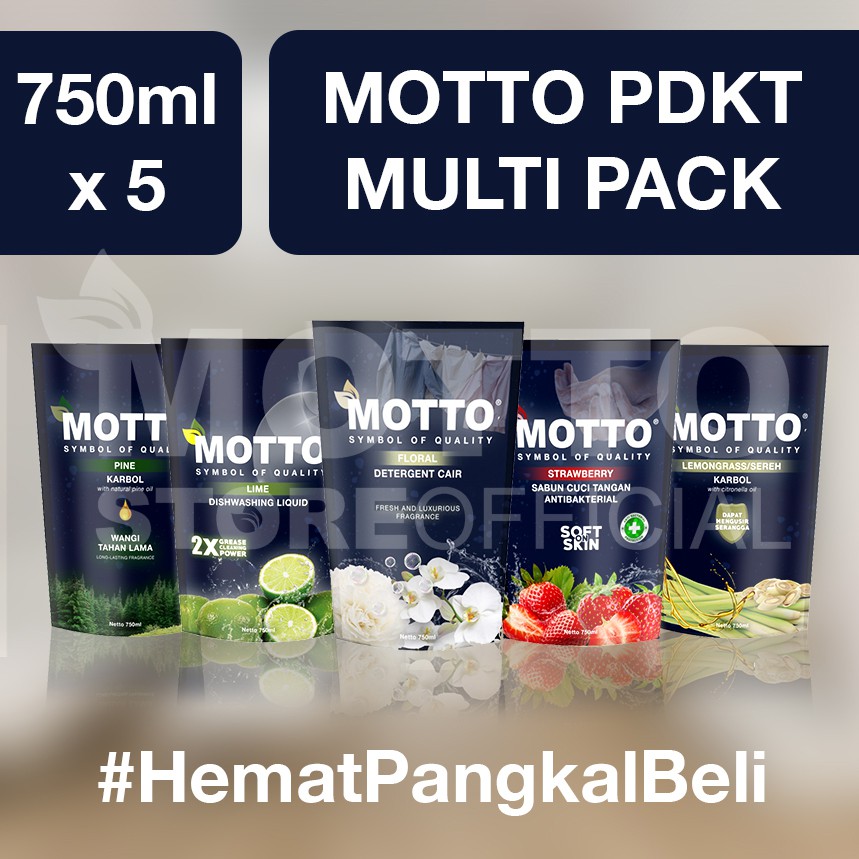 Jual MOTTO PDKT Pack 5 pouch X 750ML Mix Varian | Shopee Indonesia