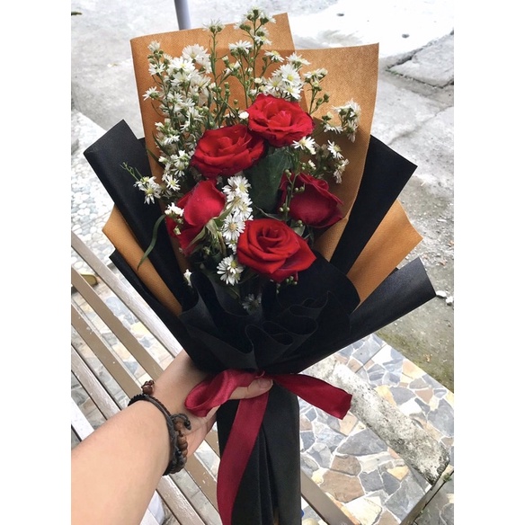 Jual buket bunga mawar segar / frash rose bouquet / bucket murah ...