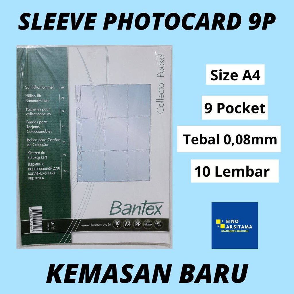Jual Bantex Collector Photocard Sleeve 9P Tempat Foto Idol Size A4 10 ...