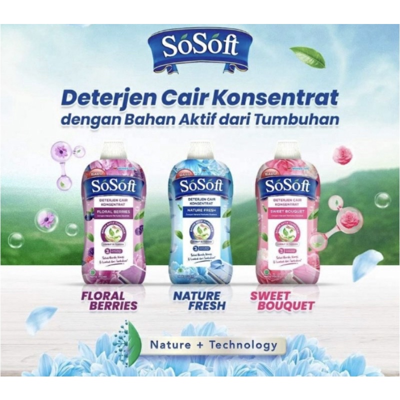 Jual LIQUID DETERGEN SOSOFT SO SOFT 750ml | Shopee Indonesia
