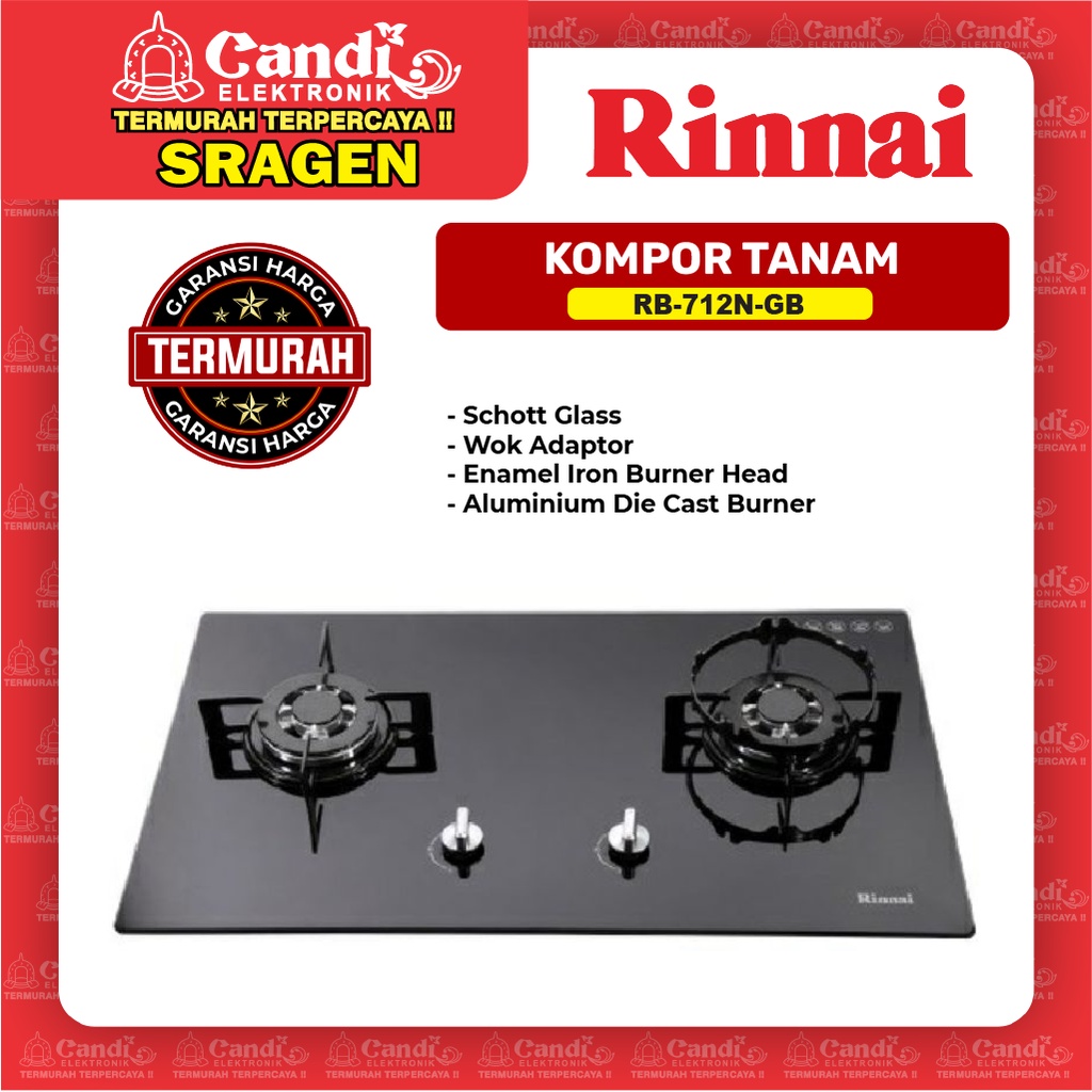 Jual RINNAI KOMPOR GAS TANAM RB-712N-GB | Shopee Indonesia