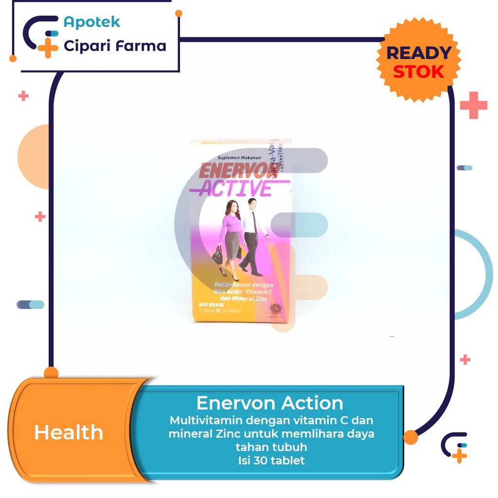 Jual Enervon Active Obat Suplemen Multivitamin C Zinc Daya Tahan Tubuh ...