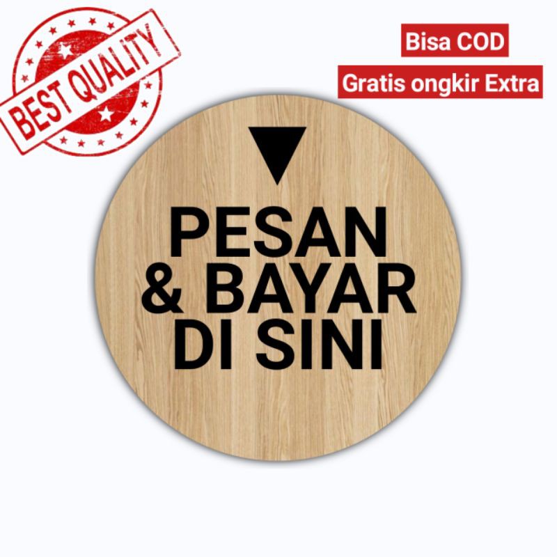 Jual Sign "Pesan & Bayar Disini" Papan Tanda, Papan Tulisan, Dekorasi ...