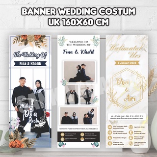 Jual BANNER / SPANDUK WEDDING UKURAN 160X60 COSTUM | Shopee Indonesia