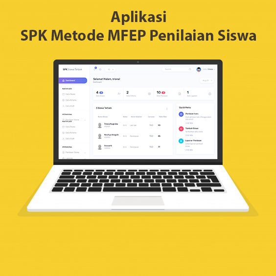 Jual Source Code Aplikasi SPK Penilaian Siswa Terbaik Metode MFEP | Shopee Indonesia