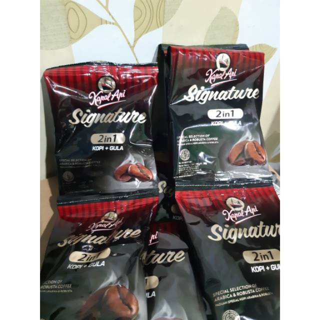 Kopi kapal api signature 2 in 1 kopi+gula 10x25g | Shopee Indonesia