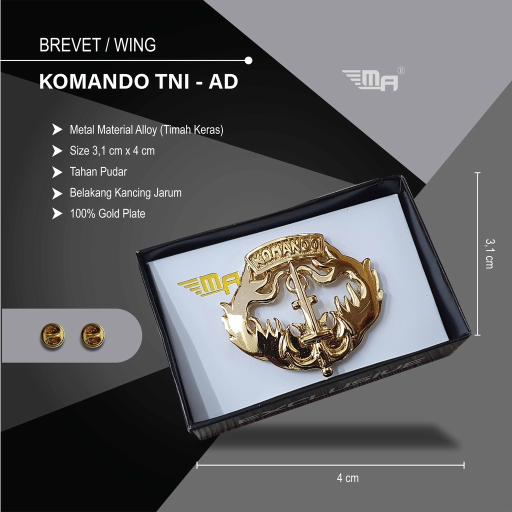 Jual WING KOMANDO TNI - AD PDH BRIVET BREVET PIN KOMANDO TNI - AD ...