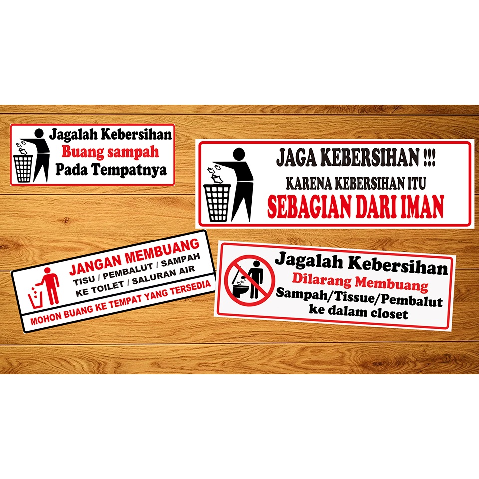 Jual Stiker kebersihan paket MURAH ISI 4 PRODUK 15x5 cm stok selalu ...