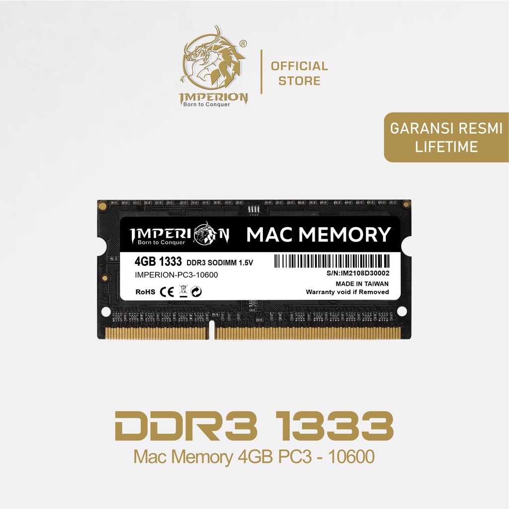 Jual RAM IMPERION MAC MEMORY DDR3 4GB 1333 MHZ PC 10600 (134) | Shopee ...