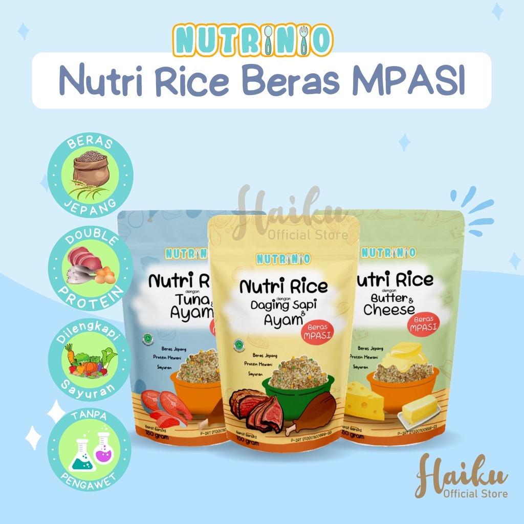 Jual Beras MPASI Nutrinio Nutri Rice 150 g | Beras Bubur Bayi Tanpa ...