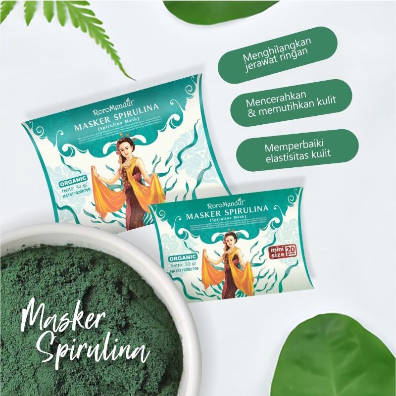 Jual RORO MENDUT MASKER SPIRULINA ( Mini 20 gr ) | Shopee Indonesia