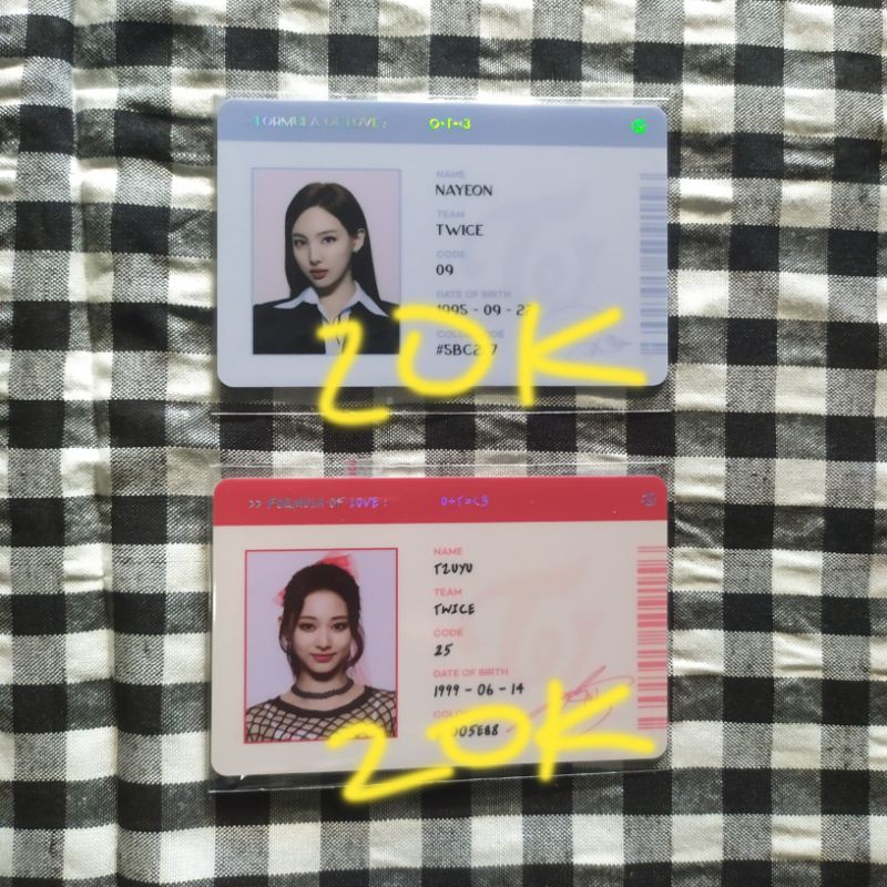 Jual Twice ID Card Scientist Formula Of Love Nayeon Tyuzu [OFFICIAL ...