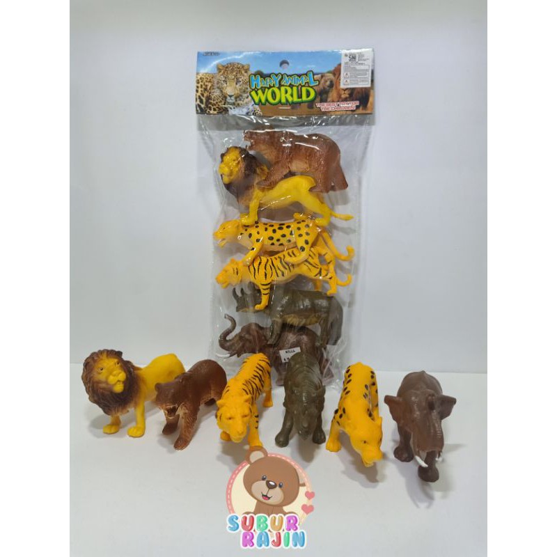 Mainan anak binatang besar happy animal world karet | Shopee Indonesia
