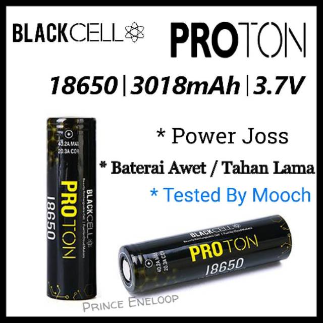 Jual Baterai Battery Vapor 18650 New Blackcell Proton 3018mAh 40A ...