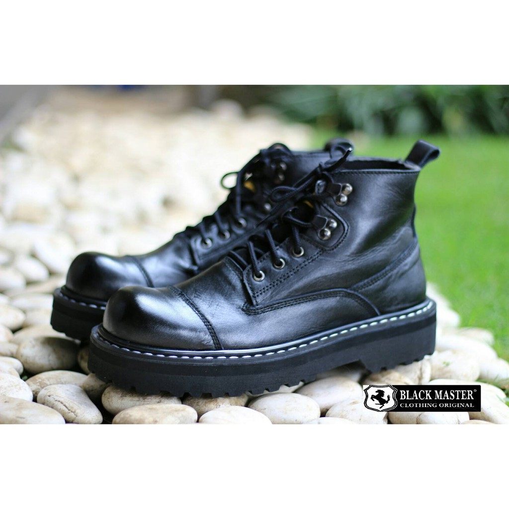 Jual Sepatu Black Master New Underground Super Boots Kulit Pria ...