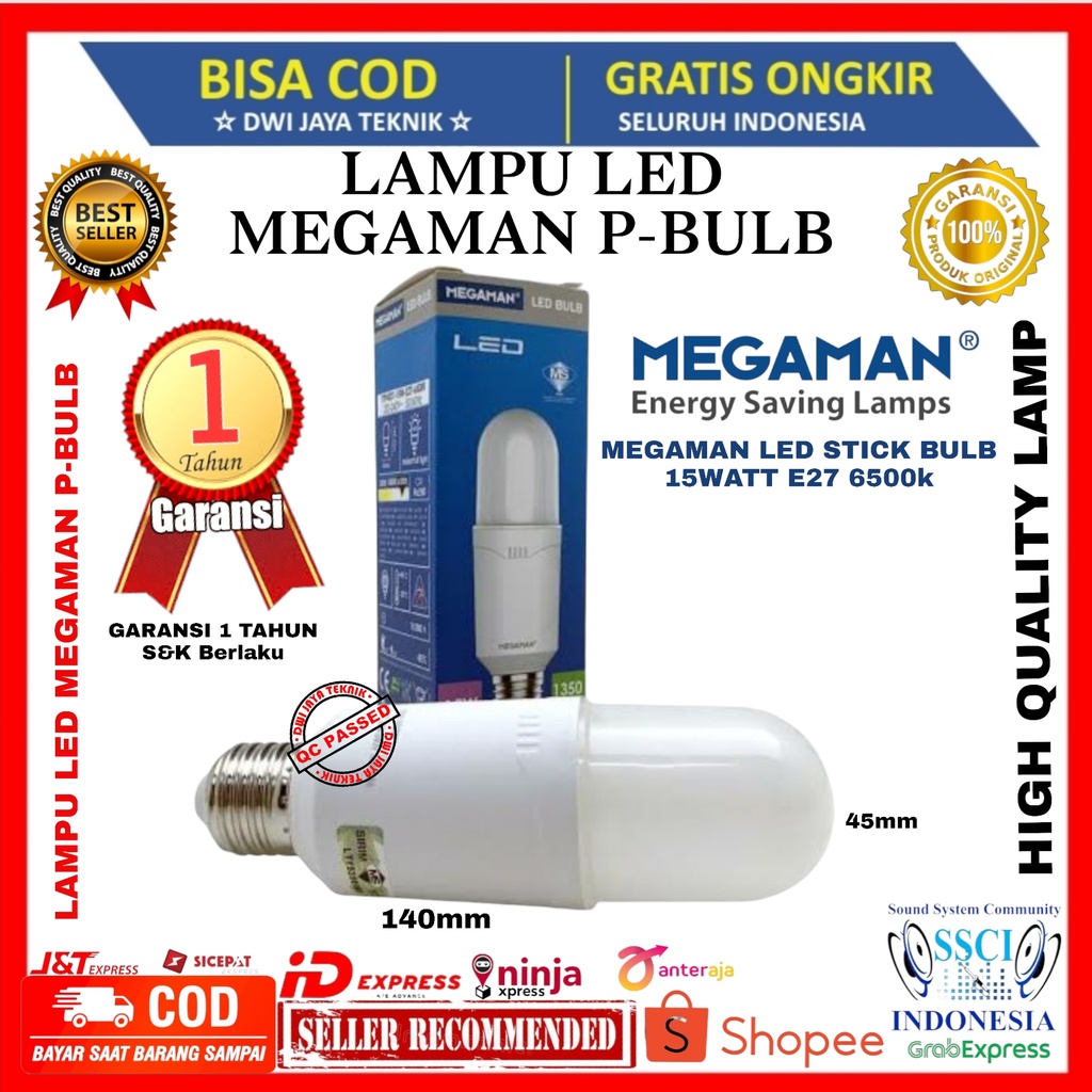 Jual LAMPU LED MEGAMAN P-BULB 9W, 12W, 15W | Shopee Indonesia