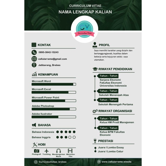 Jual Desain CV 9 Premium Paket Lengkap! (Lamaran Kerja, CV, dan Berkas ...