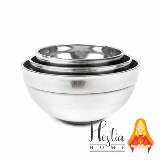 Jual Mangkok Korea Stainless Steel Tebal Mangkuk Double Wall Bowl 12 14 ...