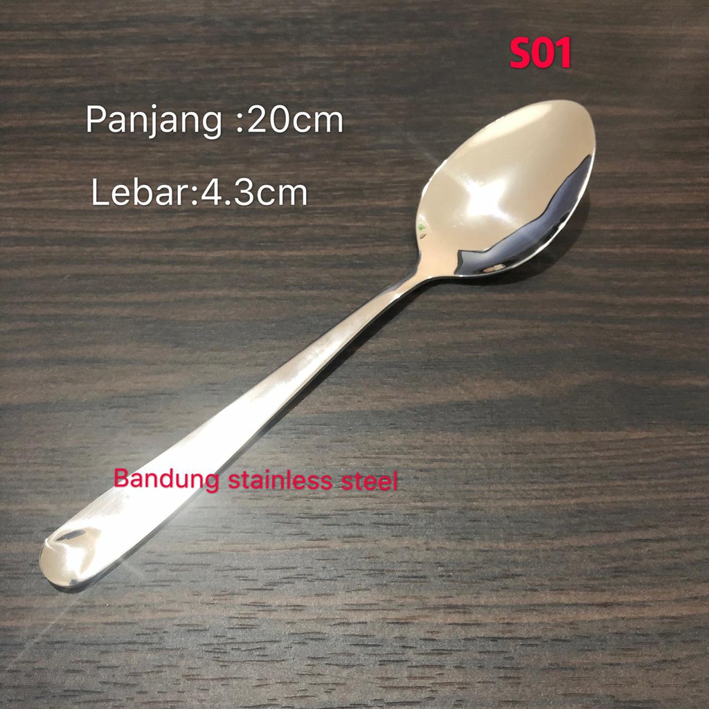 Jual sendok makan besar tebal 20cm spoon hotel restoran stainless steel ...