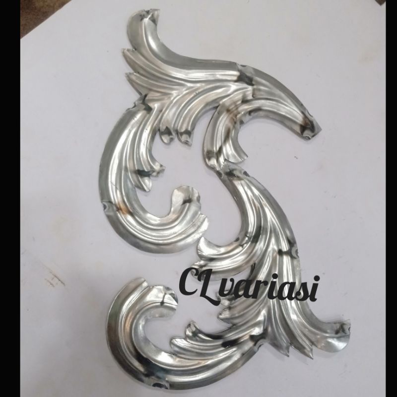 Jual daun lengkung plat besi 2muka 23x24cm aksesoris ornamen engsel ...