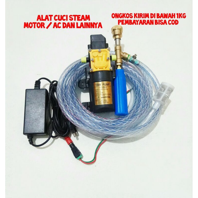 Pompa air mini DC 12V alat semprot spray cuci steam motor AC siram ...