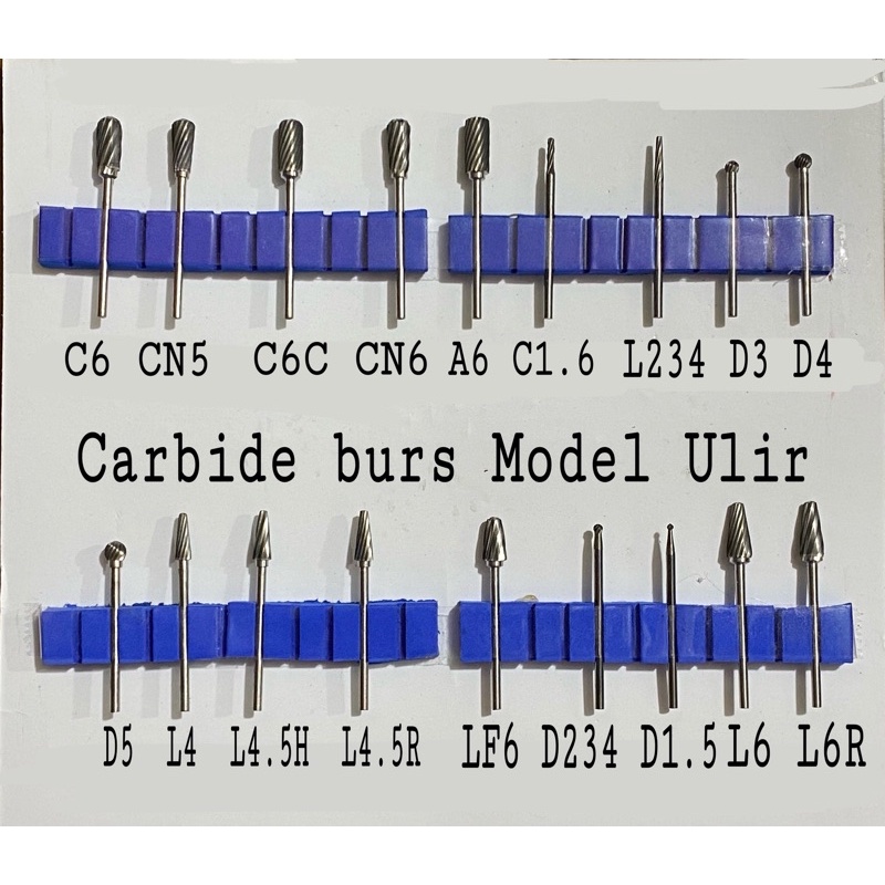 Jual Carbide burs micromotor model ulir/ single cut | Shopee Indonesia