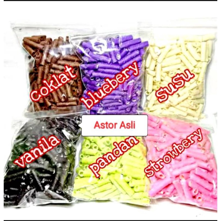 Jual Snack kiloan wafer stick astor mini 250gr/Makanan ringan murah ...