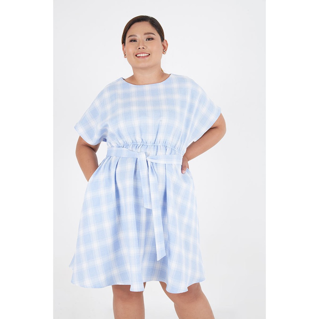 Jual Sorabel - Backie Plaid Asymmetric Dress Big Size | Shopee Indonesia