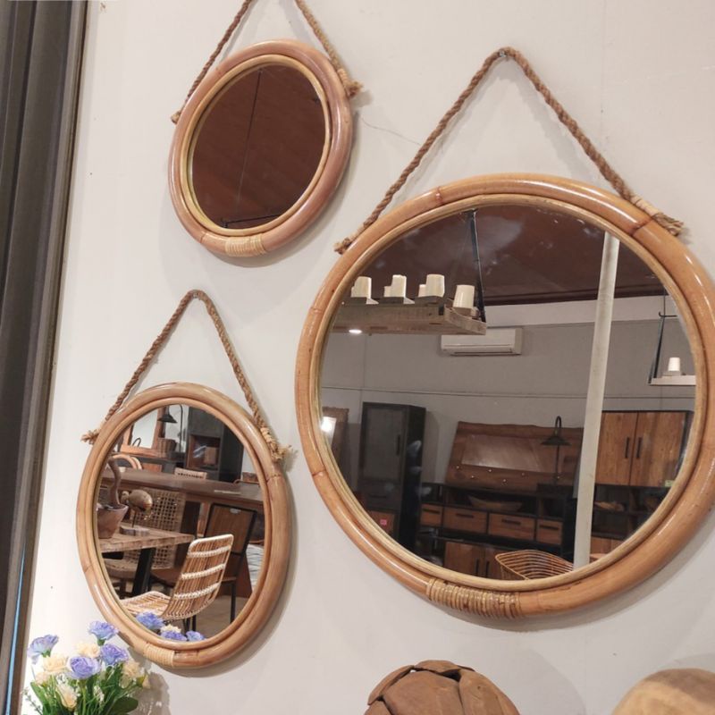 Jual Cermin rotan bulat estetik, Cermin hias estetik Indonesia|Shopee ...
