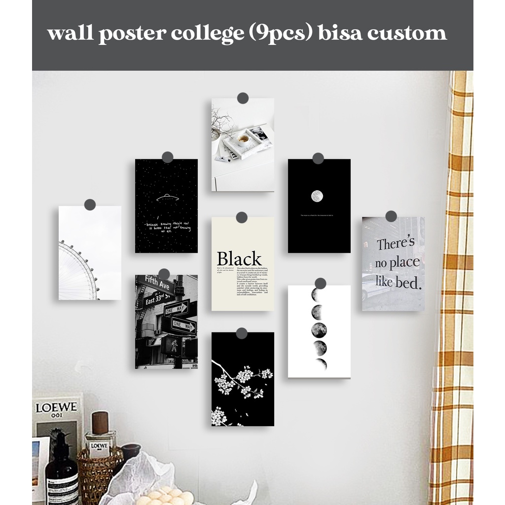 Jual Poster Dinding Kamar Aesthetic Wall Decor Estetik Tempelan Dinding Kamar Hitam Free Custom ...