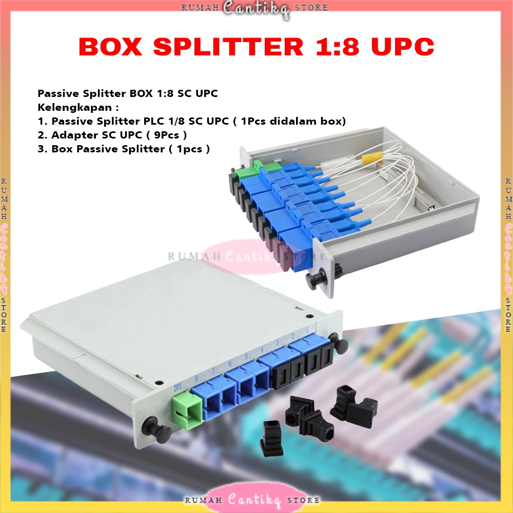 Jual Passive Splitter Box 1-8 SC UPC Lengkap Passive | Shopee Indonesia