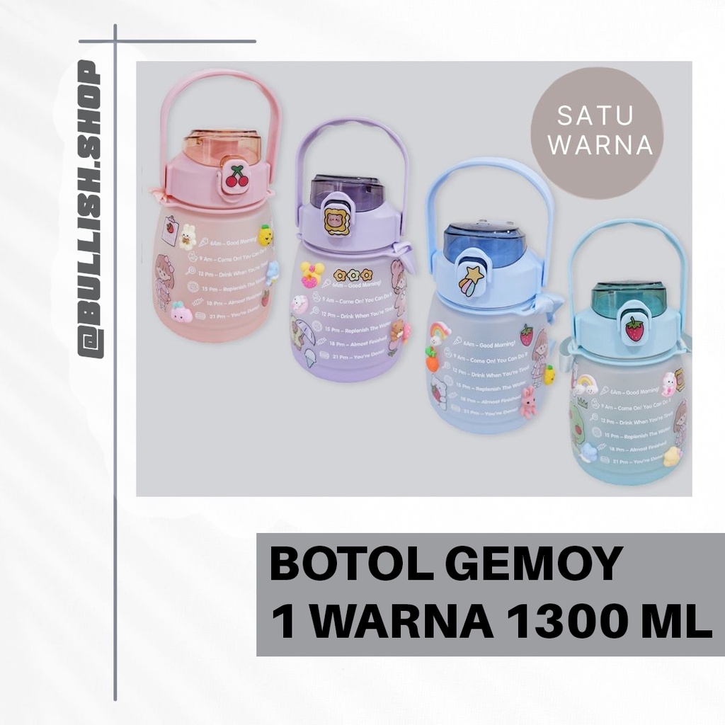 Jual Botol Gemoy Botol minum viral Botol pelangi motivasi Botol Korea ...