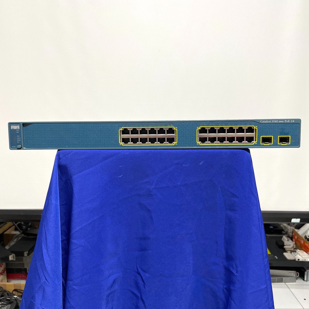 Jual switch hub cisco 3560 24 ps e 24 port poe 10 100 2 port gigabit ...