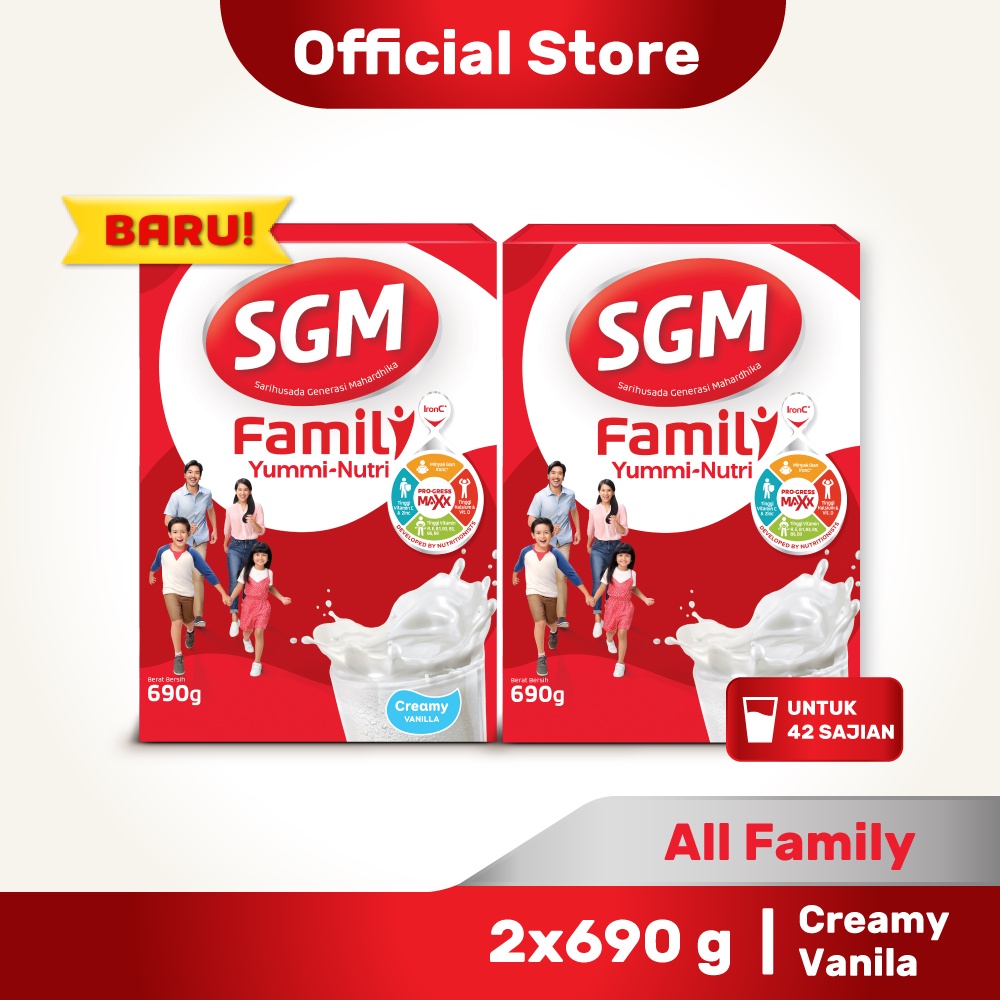 Jual SGM Family Yummi Nutri Creamy Vanila Susu Keluarga 690gr x 2 ...