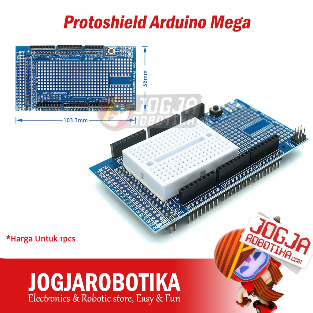 Jual Protoshield Arduino Mega Prototype Proto Shield Breadboard 2560