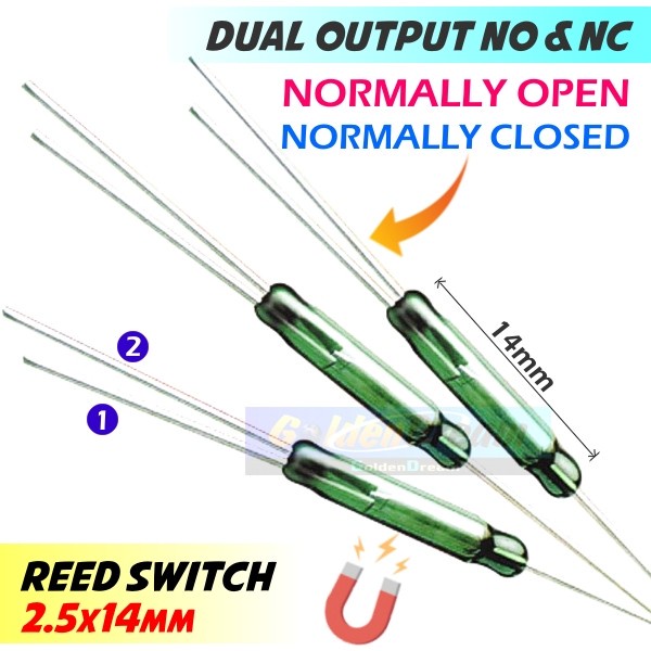 Jual Reed Switch NO NC Dual Output 3 Pin 2.5x14mm RI-90 Saklar Sensor ...