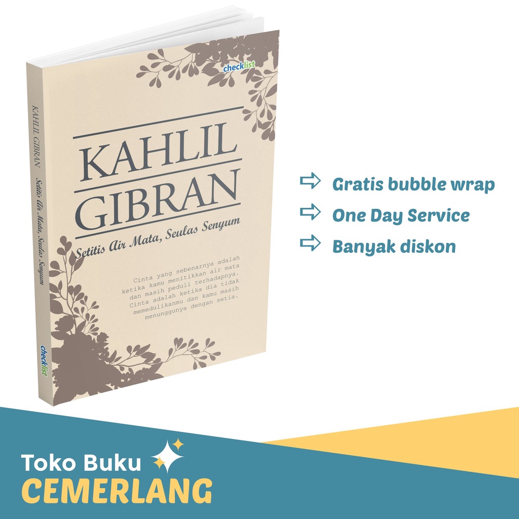 Jual Buku Kahlil Gibran Setitis Air Mata Seulas Senyum | Shopee Indonesia